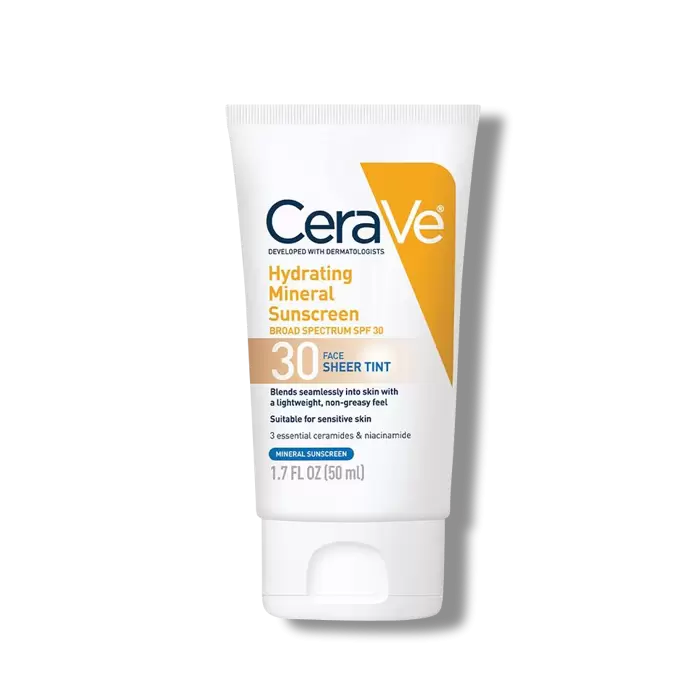 CeraVe Hydrating Mineral Sunscreen SPF 30 Face Sheer Tint